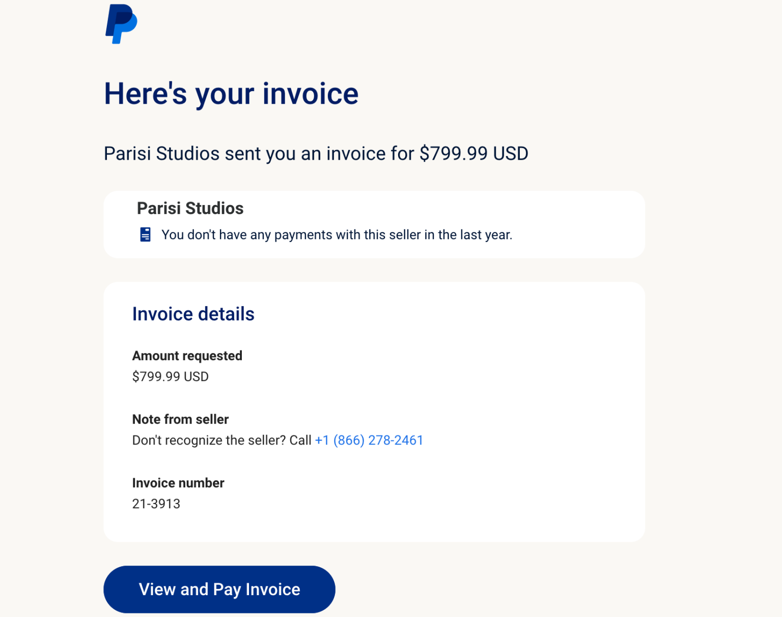 Parisi Studios Scam Paypal Invoice – Beware – Infoquu