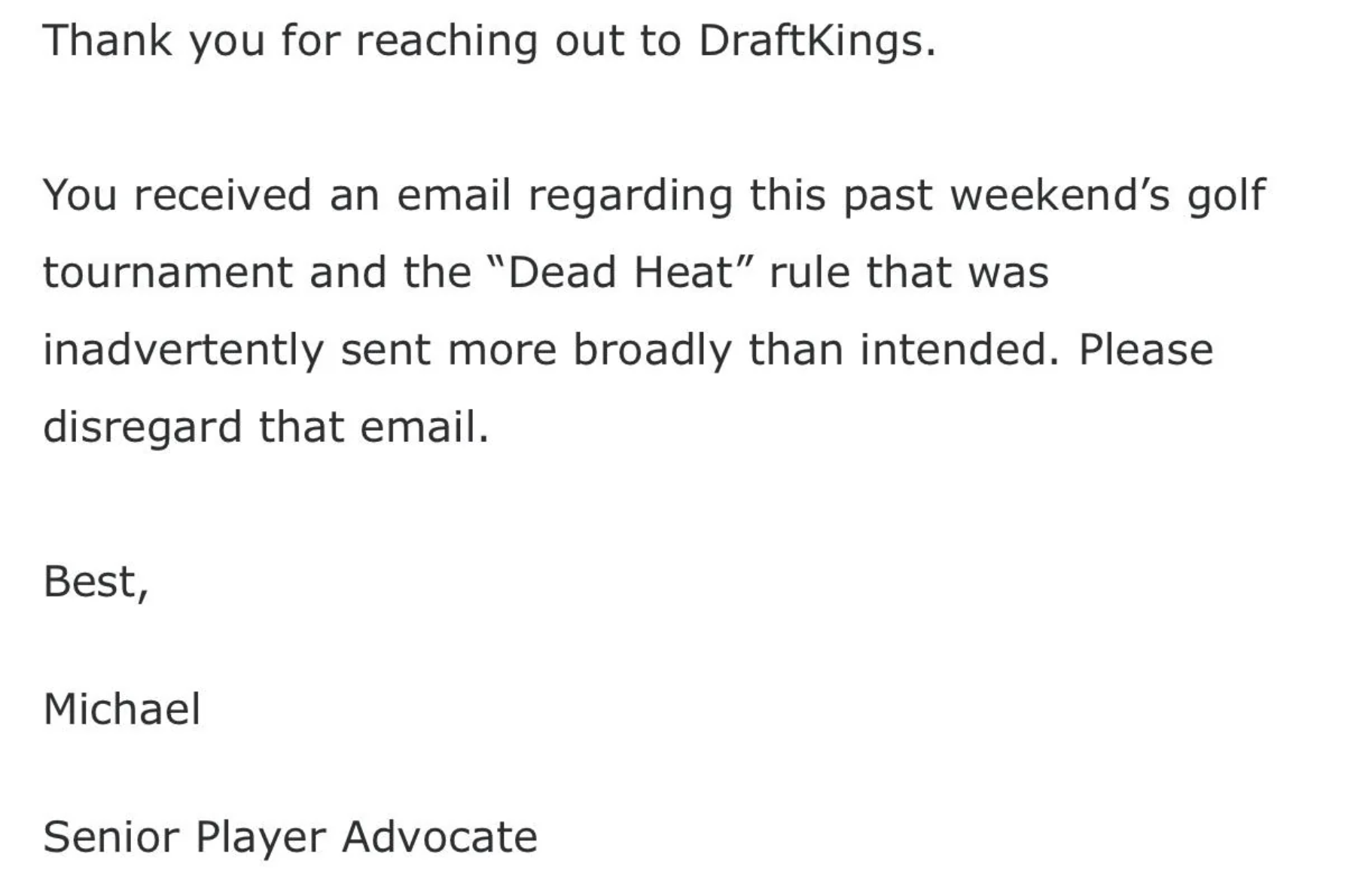 Suspicious Draftkings Email ”Dead Heat Reduction rules” – Is It a Scam ...